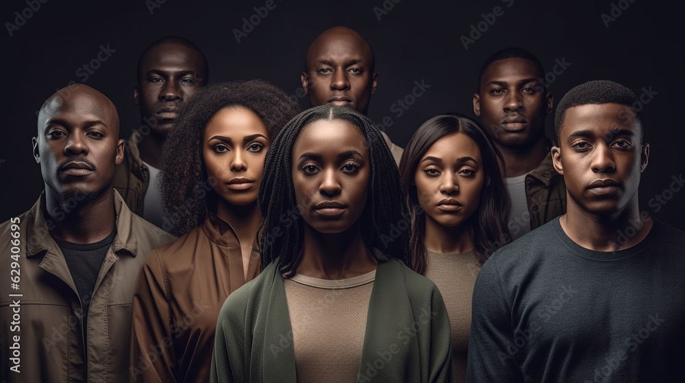 Foto de Group of black people isolated for Black history month and ...