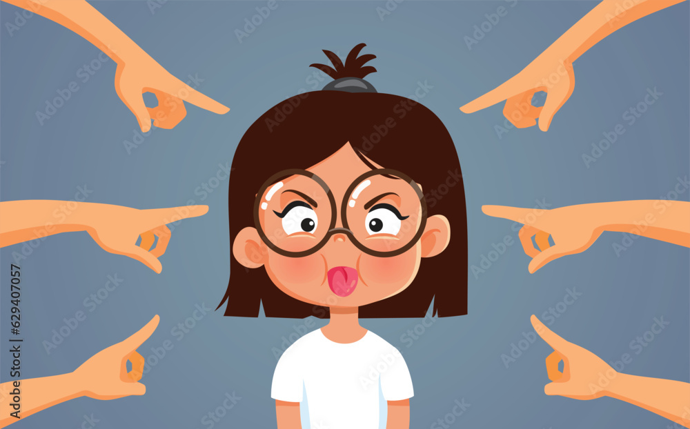 Family Scolding Naughty Little Girl Vector Cartoon Illustration ...