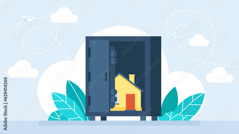 The house is securely hidden in a safe. House protection from thieves ...