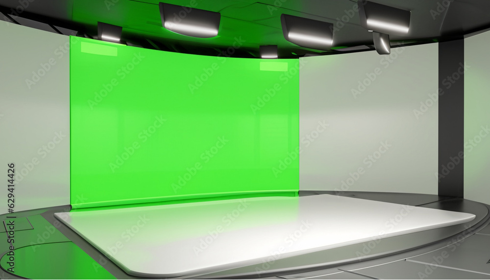 Virtual TV Studio, News Set background, virtual green Screen, virtual ...
