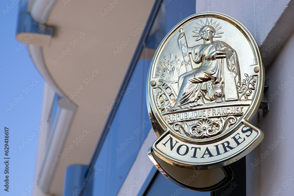 notaires golden logo text and symbol means notaries office french sign ...