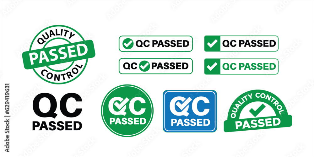 QC Passed and Failed, Quality Control Approved and rejected, logo ...