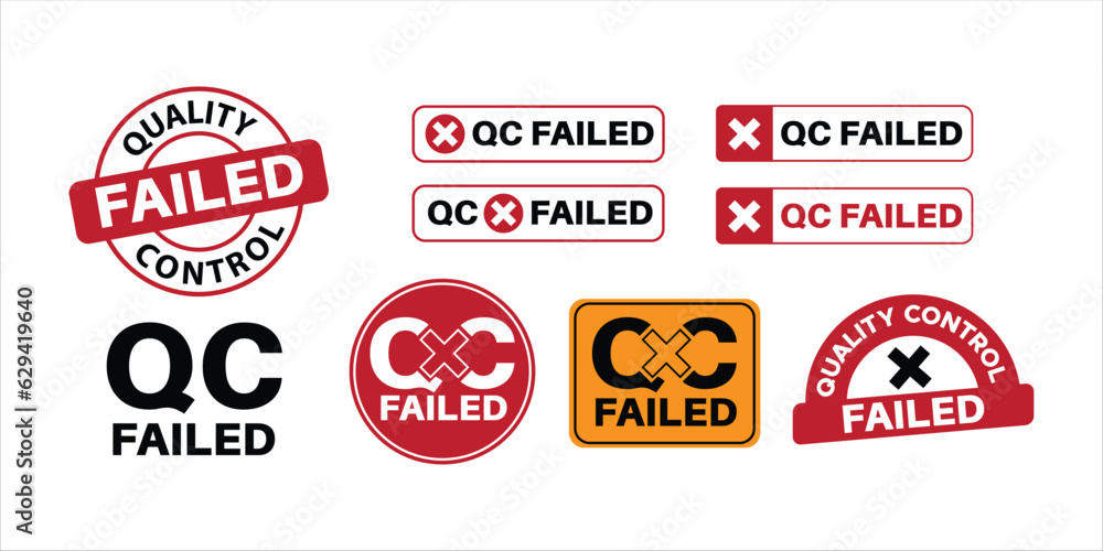 QC Passed and Failed, Quality Control Approved and rejected, logo ...