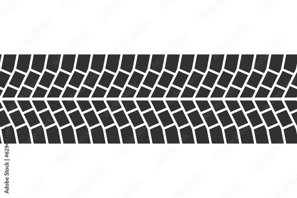 Auto tire tread seamless element. Car tire pattern, wheel tyre tread ...