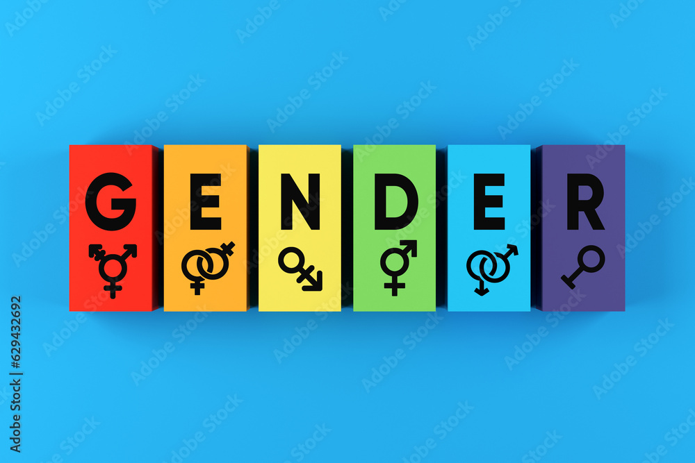Gender equity and equality concept. LGBTIQ rights. The word gender with ...