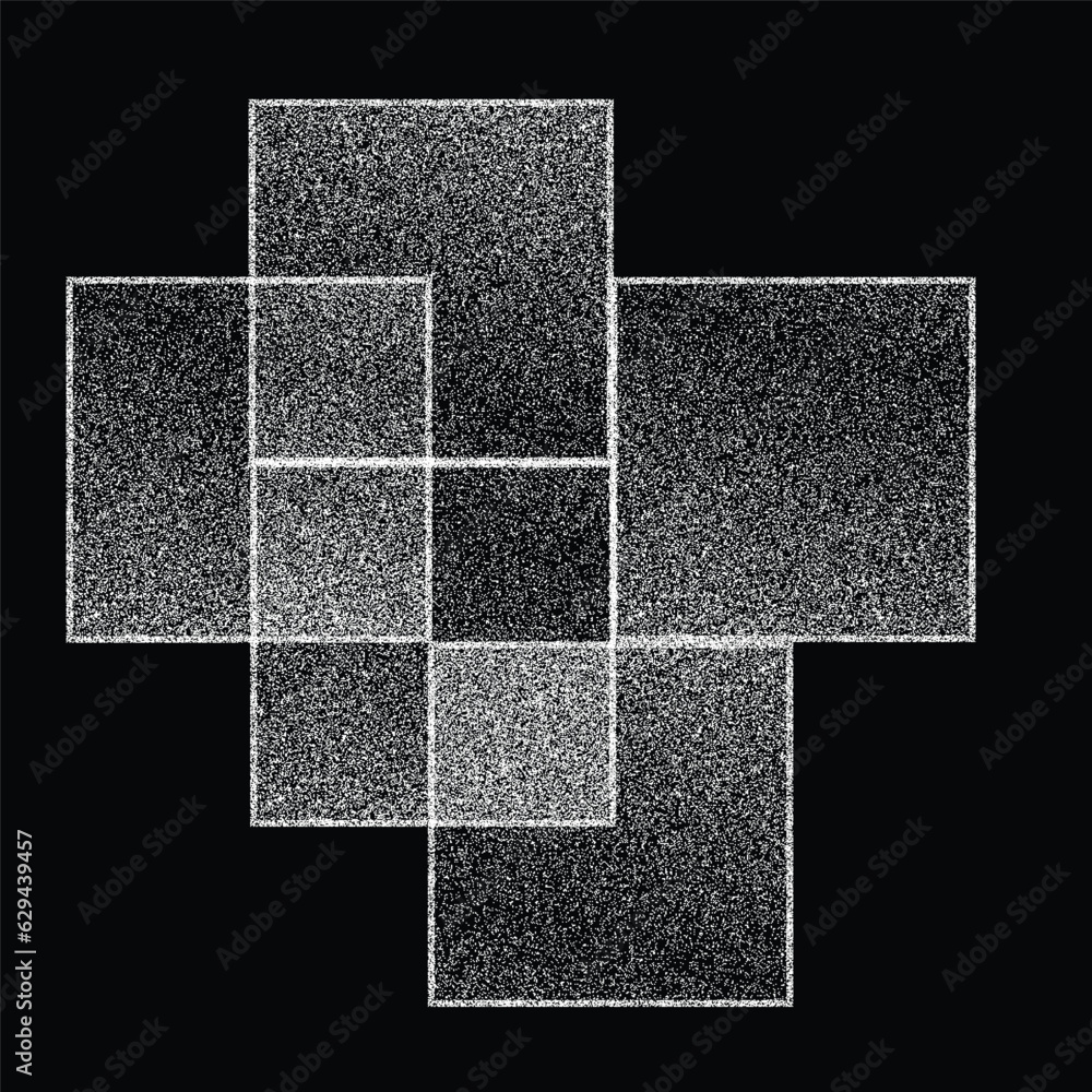 Distress basic geometric shape design . Noise dispersion square logo ...