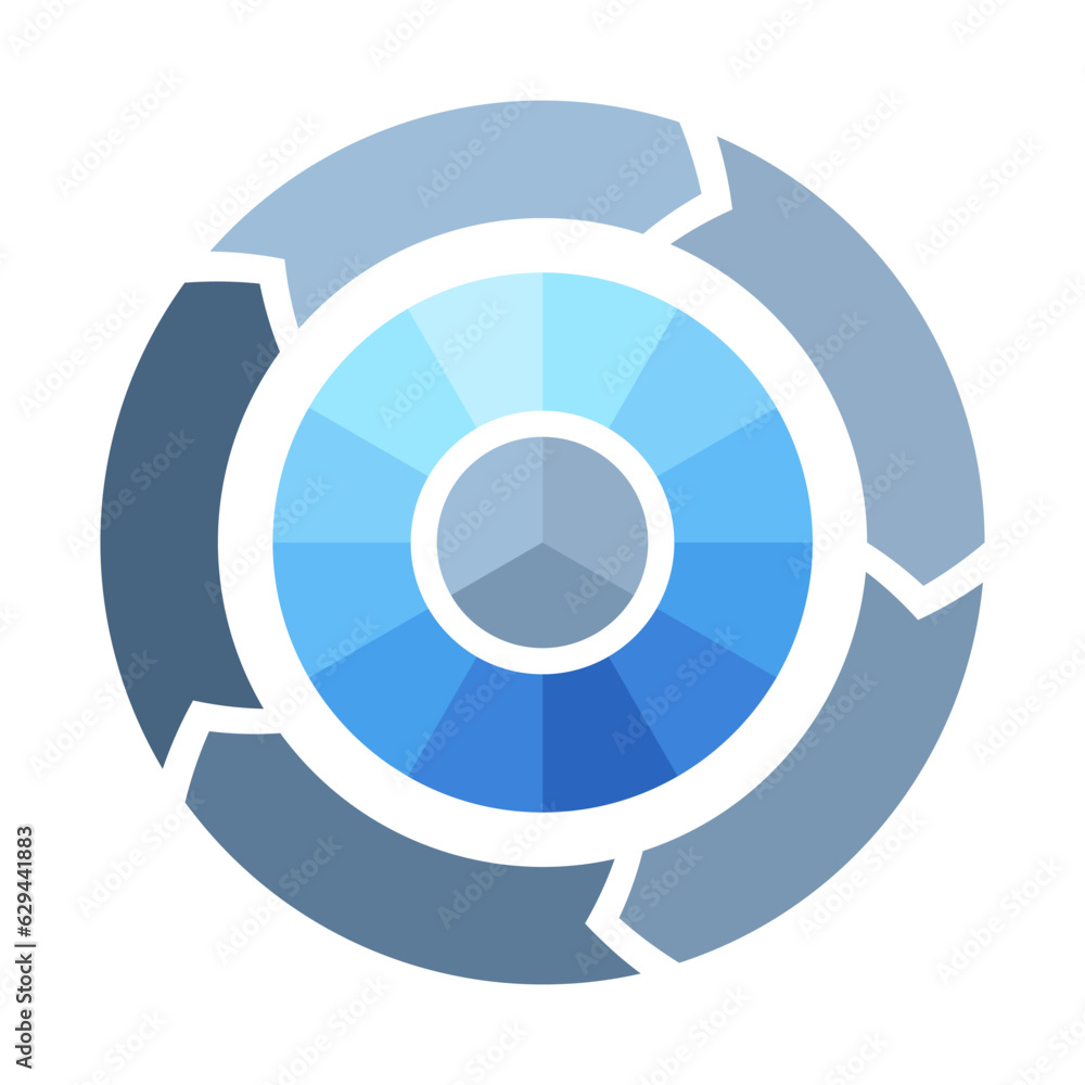 Circle vector diagram infographic. Rotation round cycle scheme. Process ...