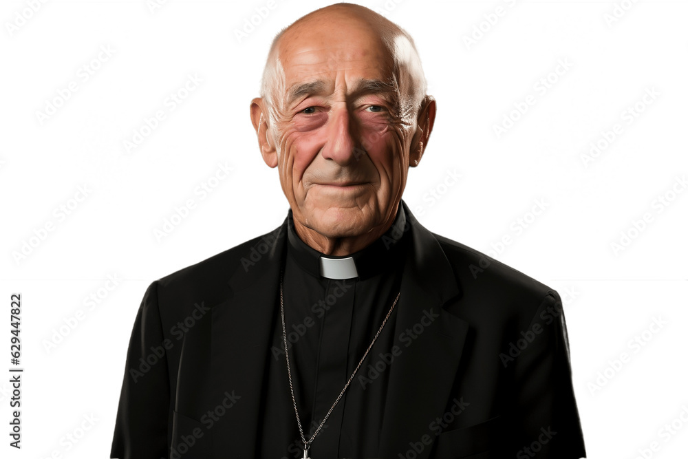 Foto de Smiling Old Priest Standing on Transparent Background. AI do ...