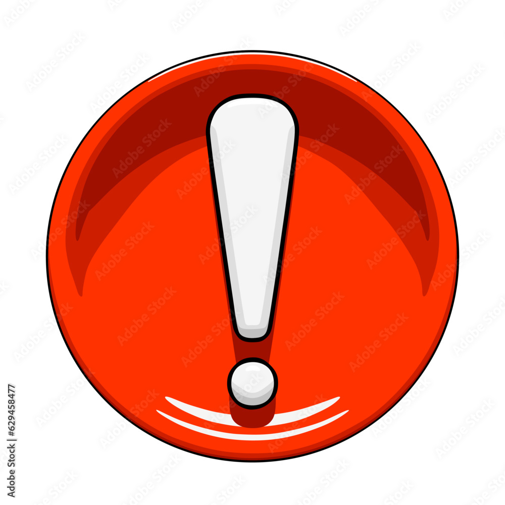 Photo & Art Print Red warning sign with exclamation mark inside, front ...