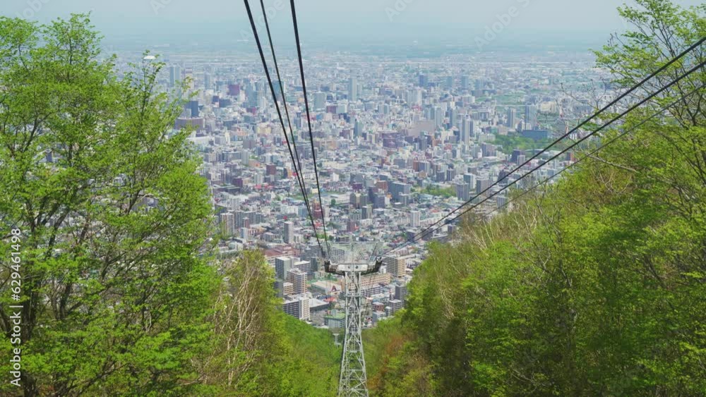 Sapporo Skyline From Mount Moiwa Ropeway In Daytime In Mount Moiwa ...