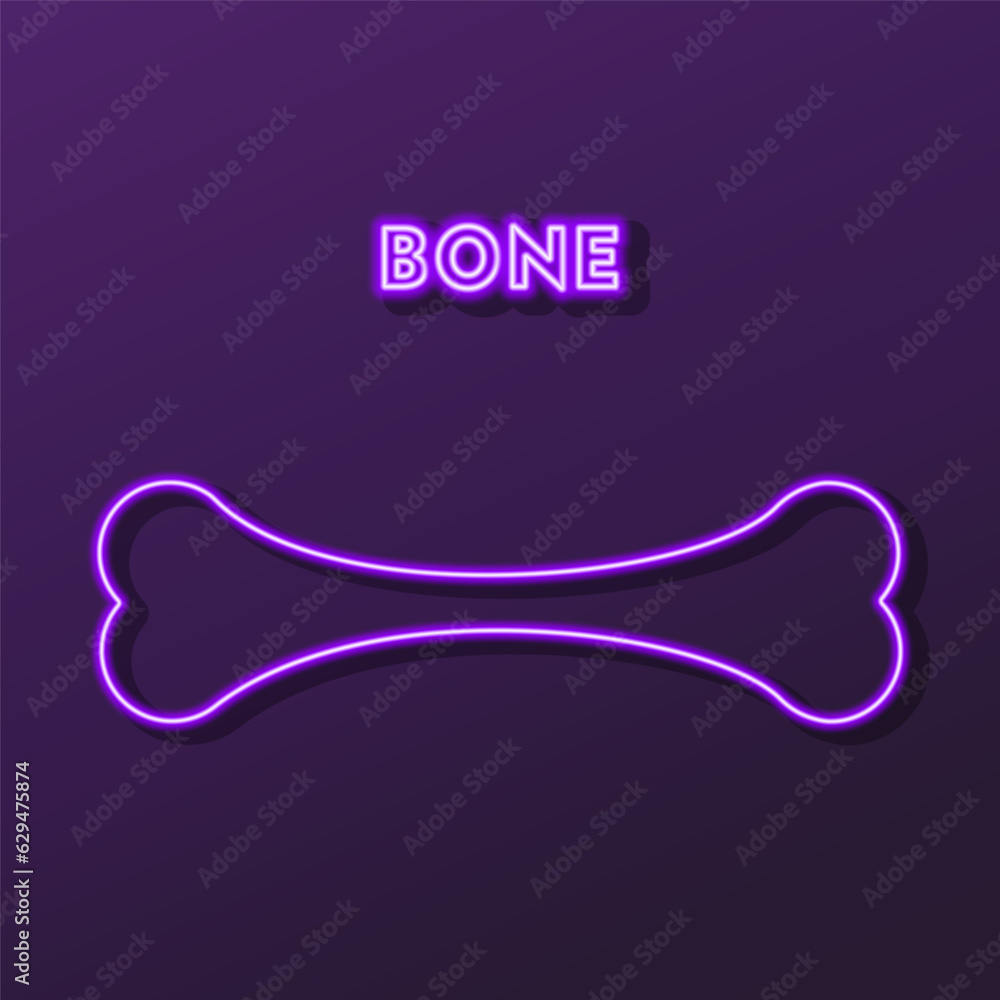 bone neon sign, modern glowing banner design, colorful modern design ...