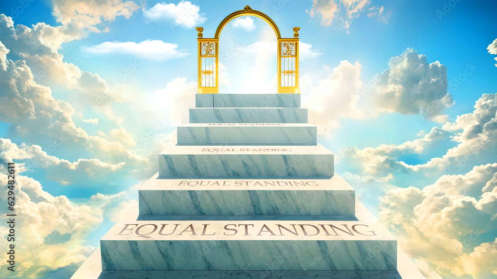 Equal standing as stairs to reach out to the heavenly gate for reward ...