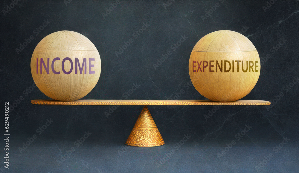 Income and Expenditure in balance - a metaphor showing the importance ...