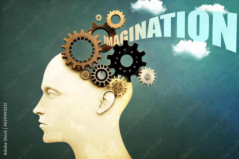Imagination that occupies human mind. Concept of Imagination that comes ...