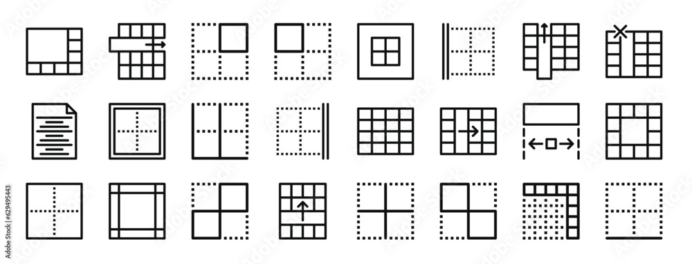 set of 24 outline web spreadsheet icons such as border, column, right ... set of 24 outline web spreadsheet icons such as border, column, right ...