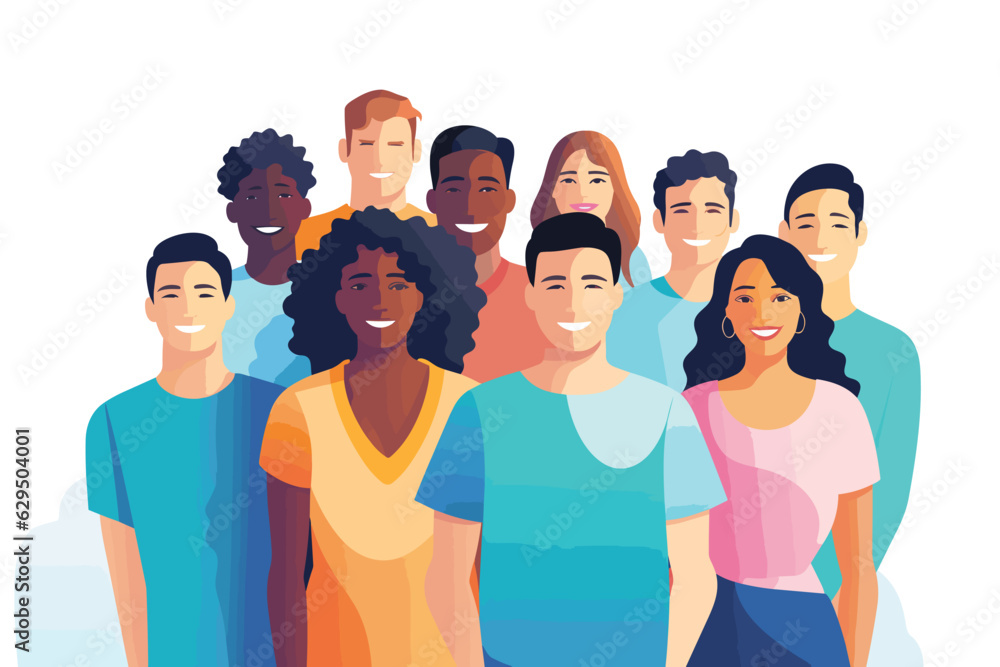 inclusive group of people isolated illustration Stock Vector | Adobe Stock