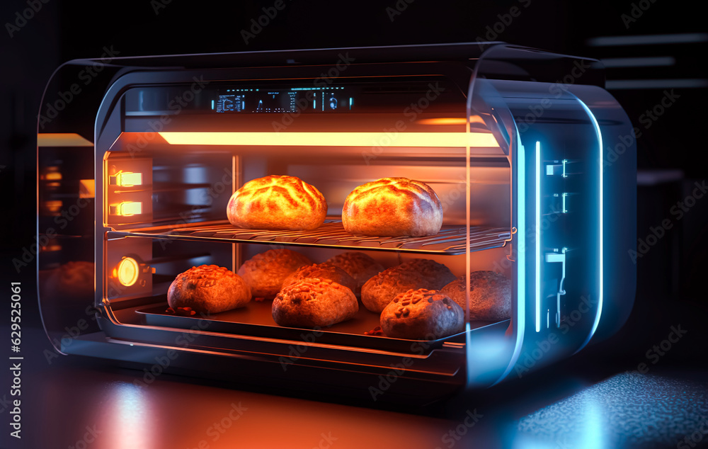 cooking food technology device with future digital oven.innovation ...