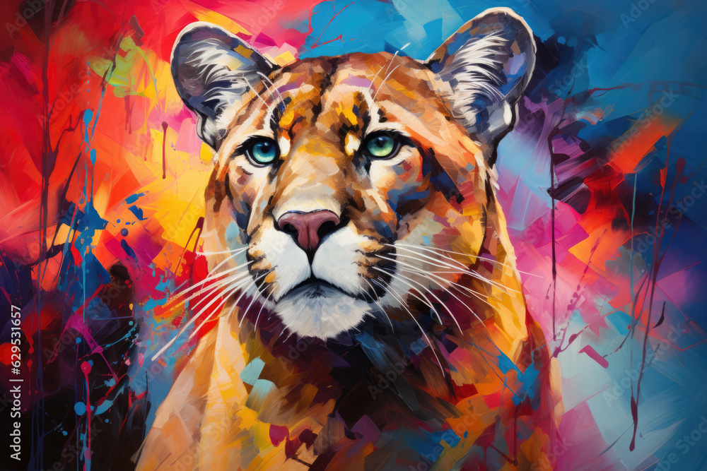 Colorful Lioness Goddess: An awe-inspiring AI-generated stock image ...