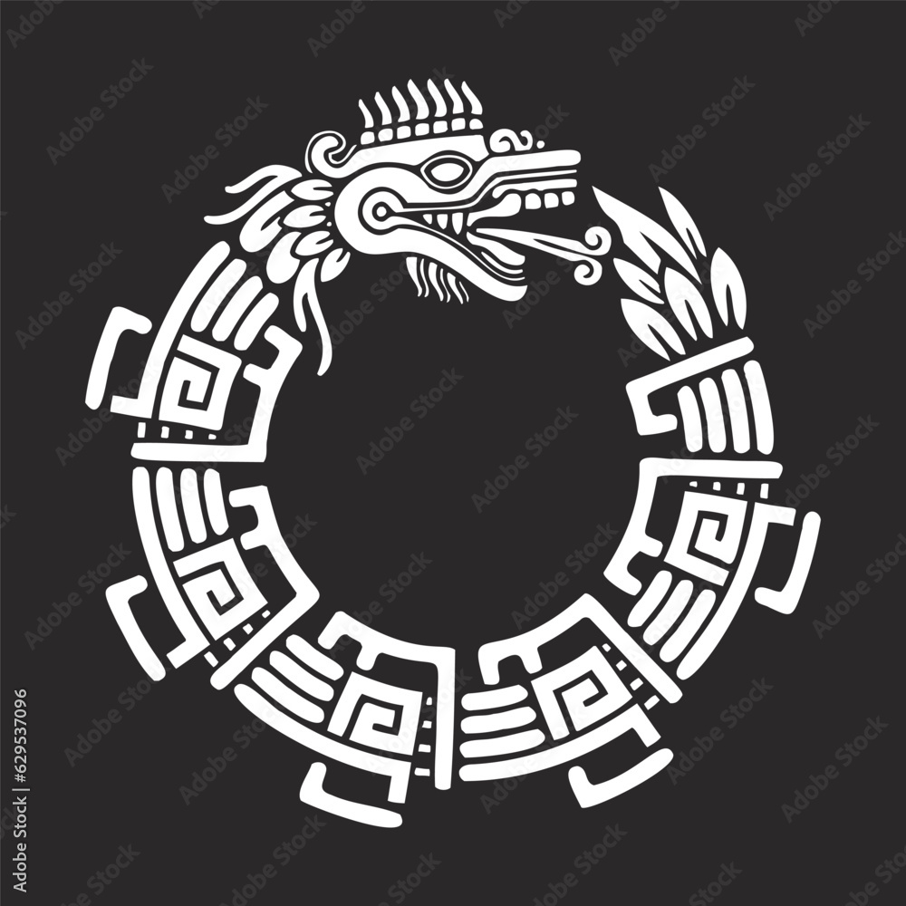 Quetzalcoatl Ouroboros Aztec Serpent Mayan Inca Toltec vector de Stock ...