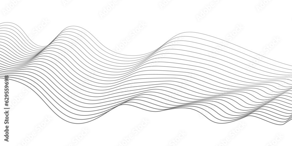 Undulate Grey Wave Swirl, frequency sound wave, twisted curve lines ...