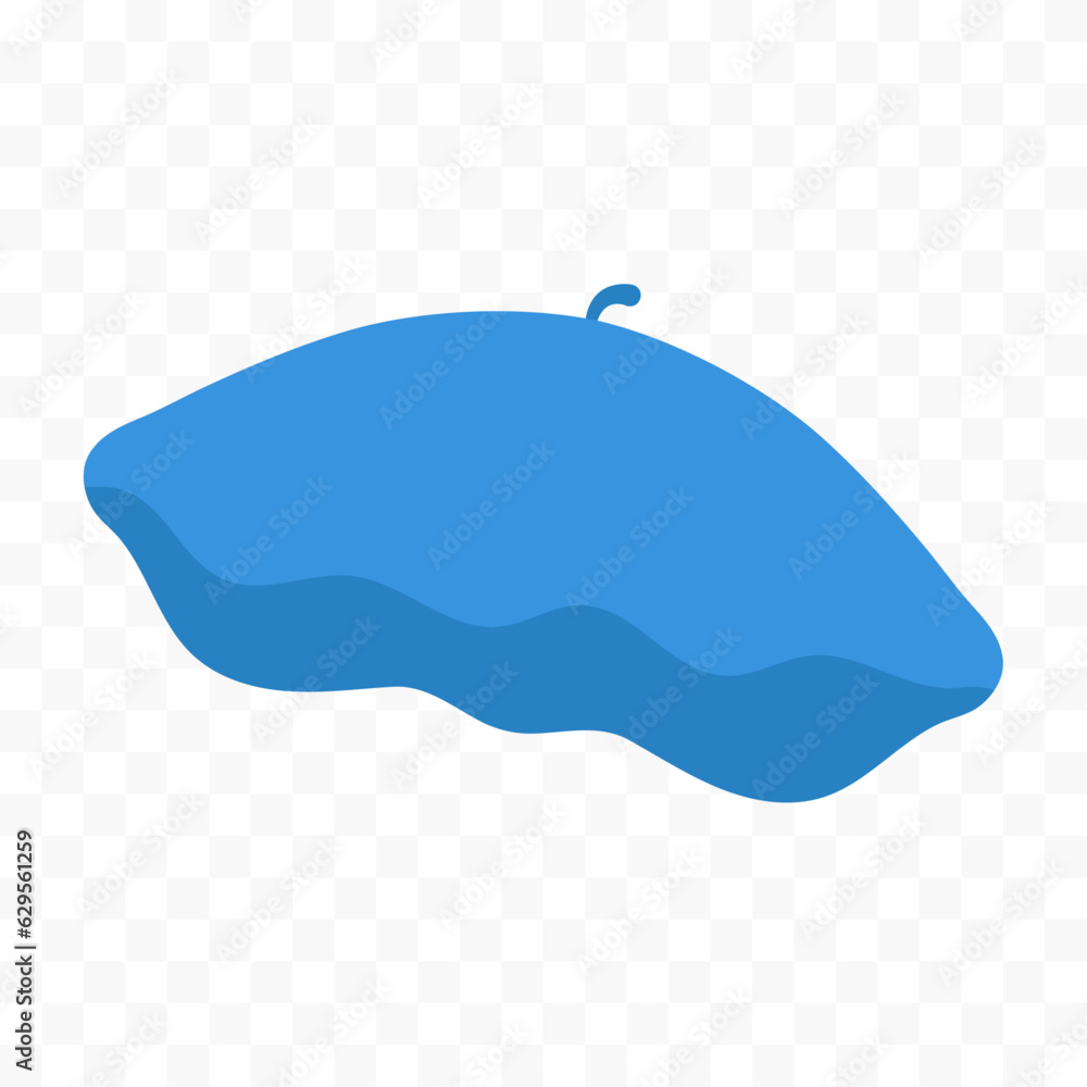 Beret cartoon symbol on transparent background. Blue Beret design ...