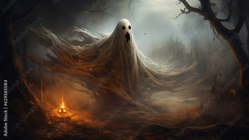 Scary monster ghost, undead. Horror background. Halloween. Stock ...