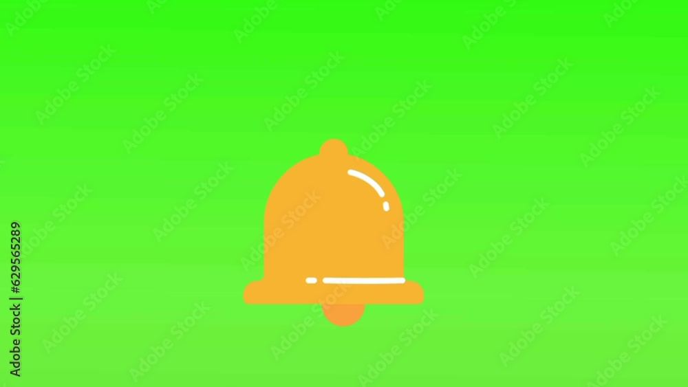 Bell ringing animation on green screen background. Social Media ...
