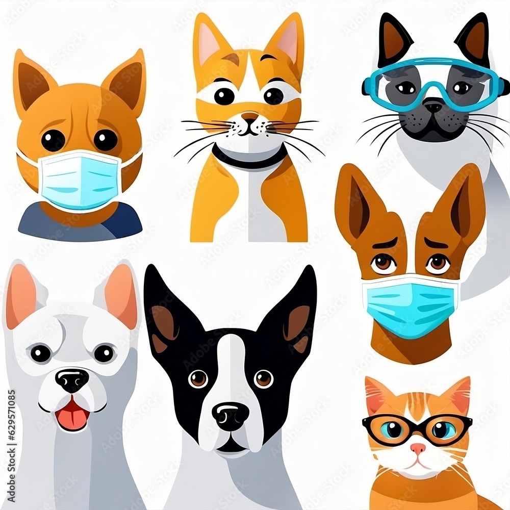 many different cats wearing masks on their faces. ai generated images ...
