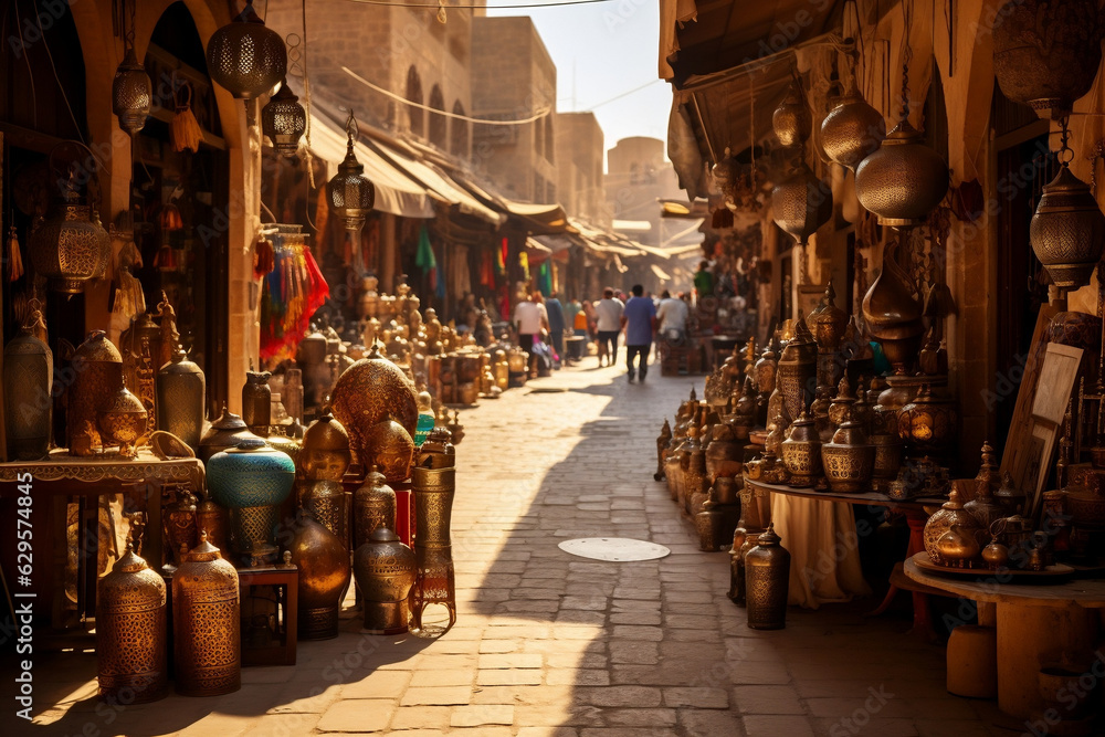 Bustling Arabic Bazaar, Unveiling the Charm of an Outdoor Market Stock ...