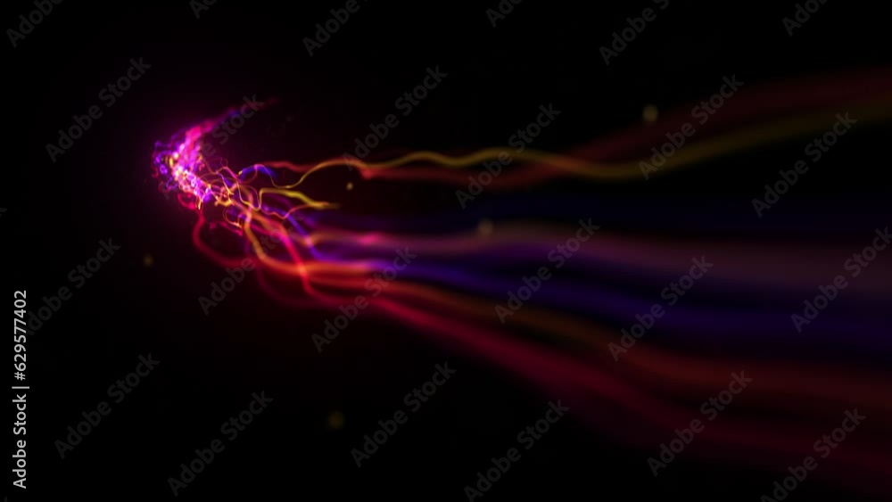 Dynamic Electric Light Strokes Background/ 4k animation of an abstract ...