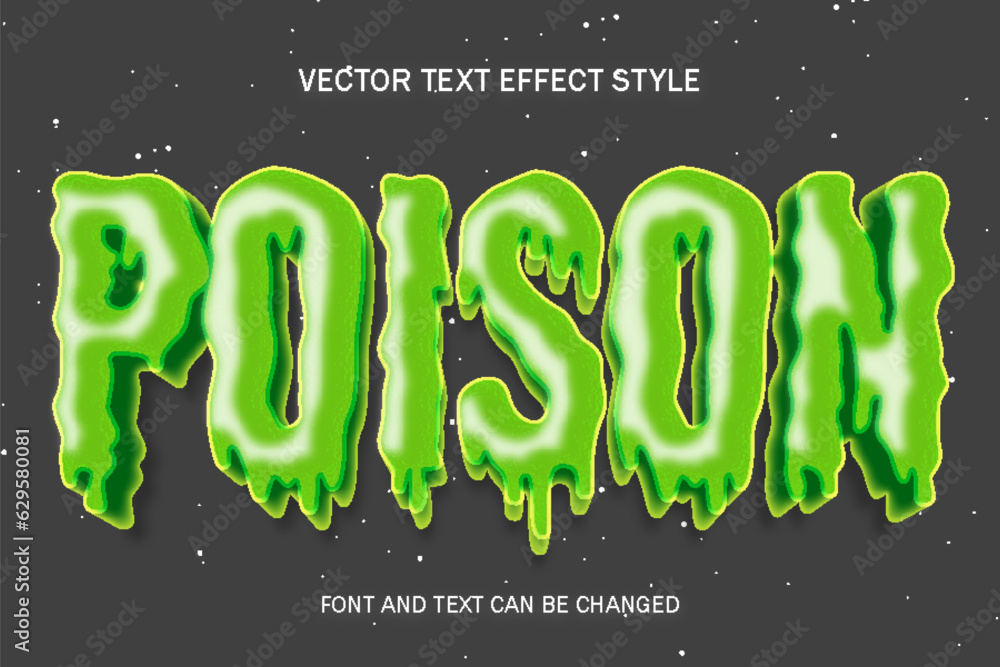 poison toxic water green melting slime typography editable text effect ...