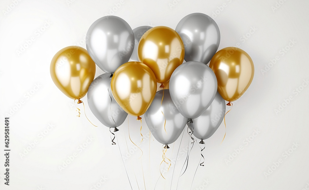 Elegant Celebration Happy Birthday With Confettis And Balloons Elegant Celebration Happy Birthday With Confettis And Balloons