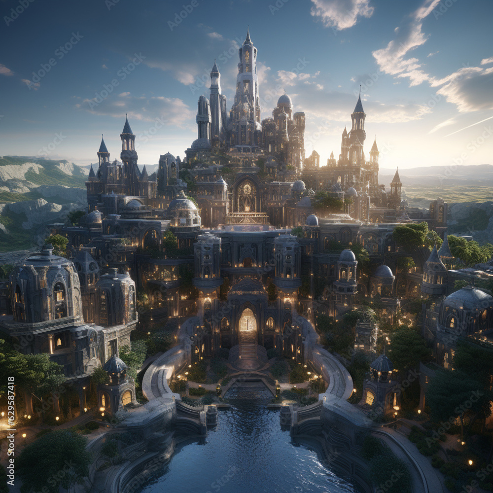 Stunning TCG Fantasy City Art: Dive into a meticulously crafted fantasy ...