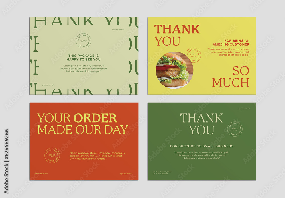 Thank You Card Layout Stock Template | Adobe Stock