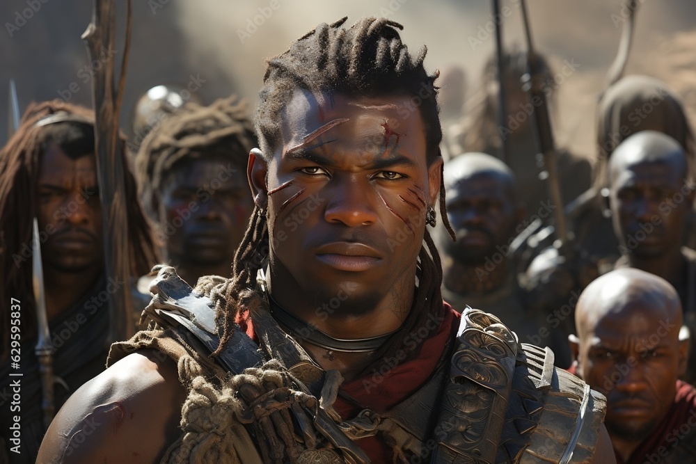 portrait of black african person looking at camera in his tribe Stock ...