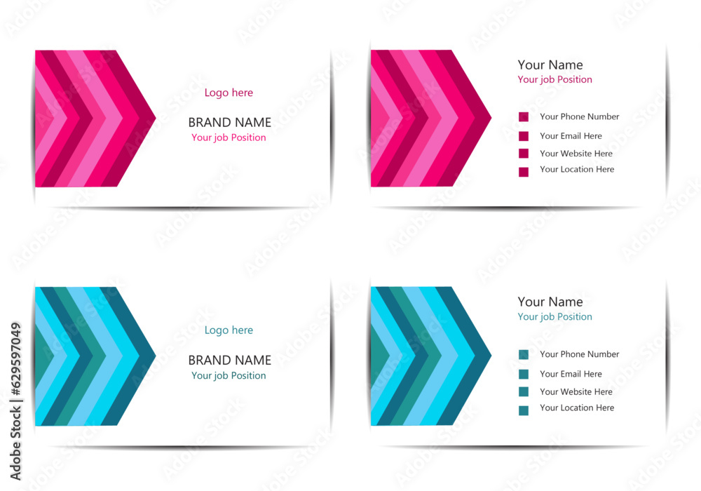 card set, set of business cards, set of business templates, card design ...