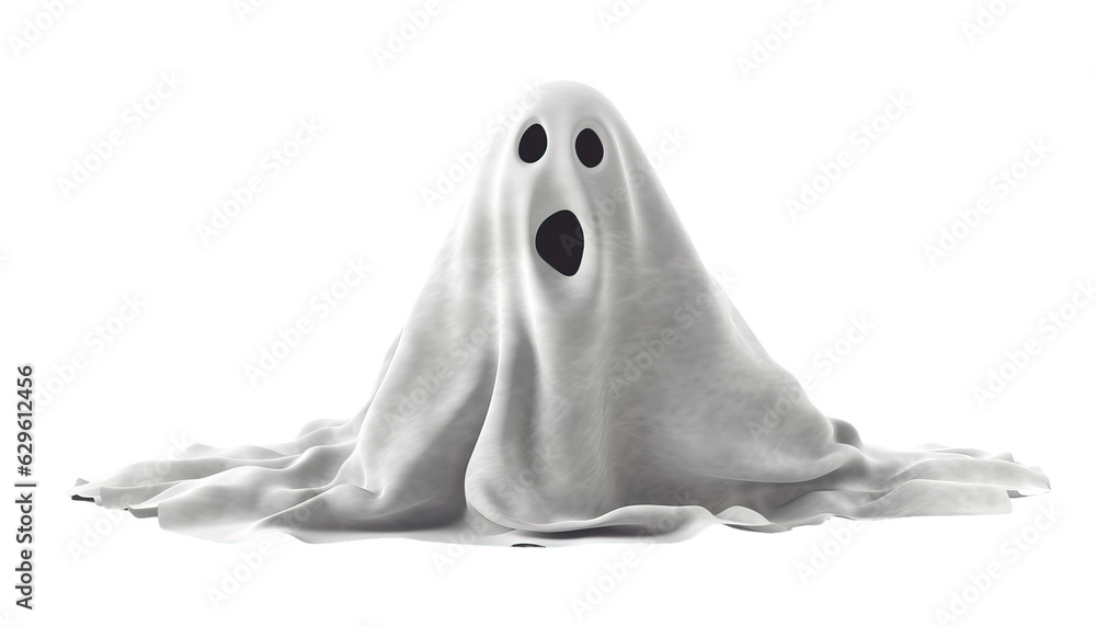 Ghost with a white sheet and eyes clipart on transparent background ...