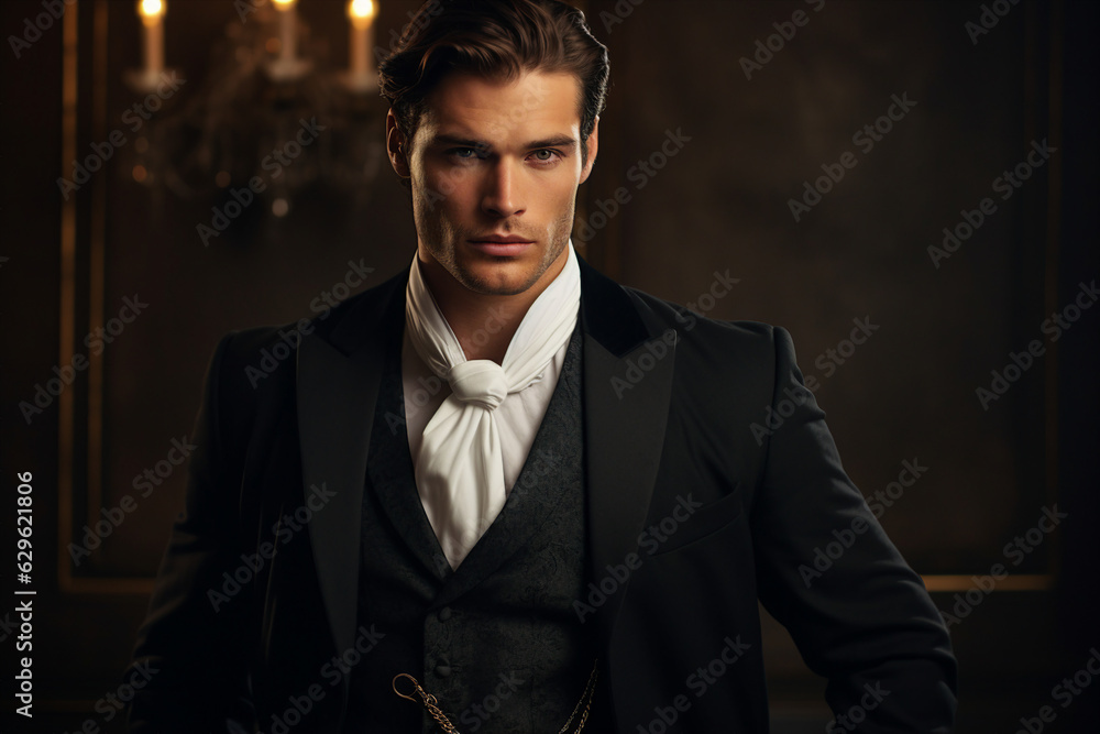 Generative ai collage portrait of elegant royal man in stylish trend ...