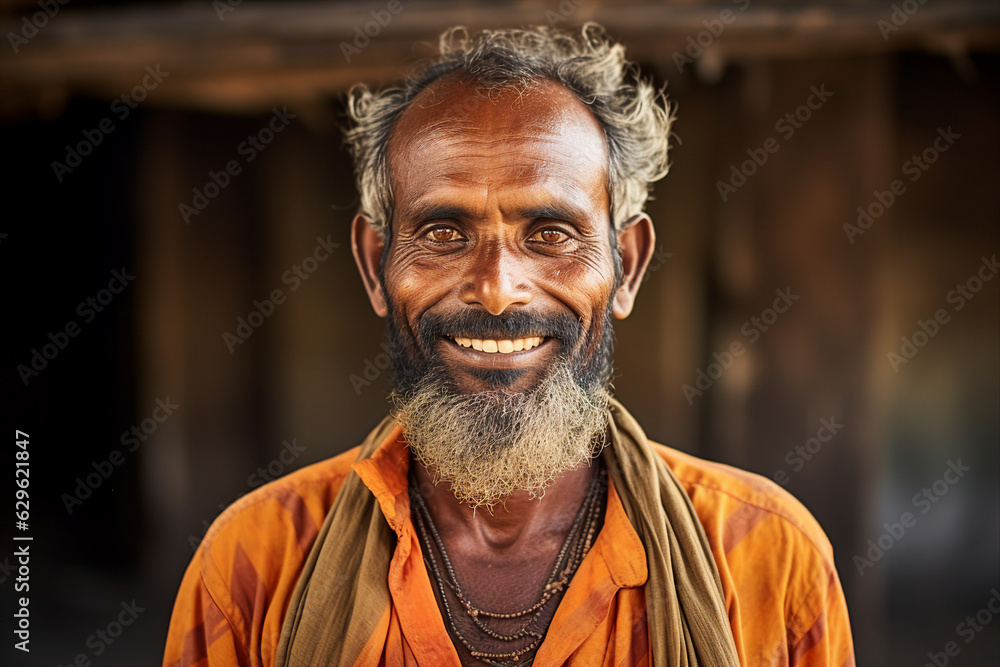 Generative ai collage portrait of old middle aged man beggar nigeria ...