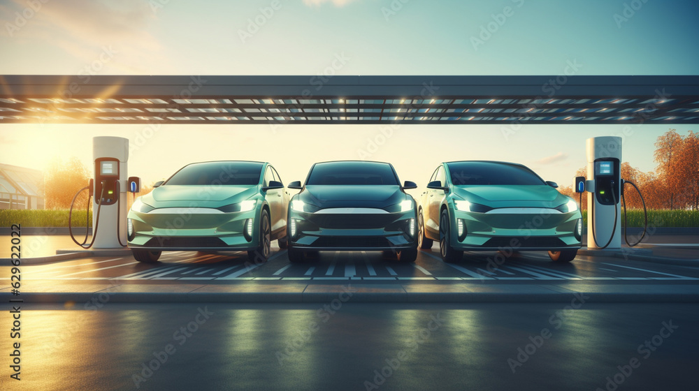 High-speed charging station for electric vehicles on city streets with ...