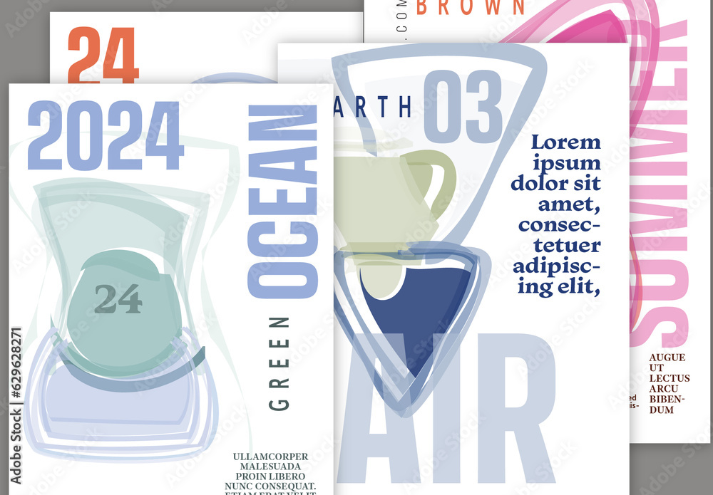 A4 Flyer Art Event Layout with Abstract Watery Shape and Typography ...