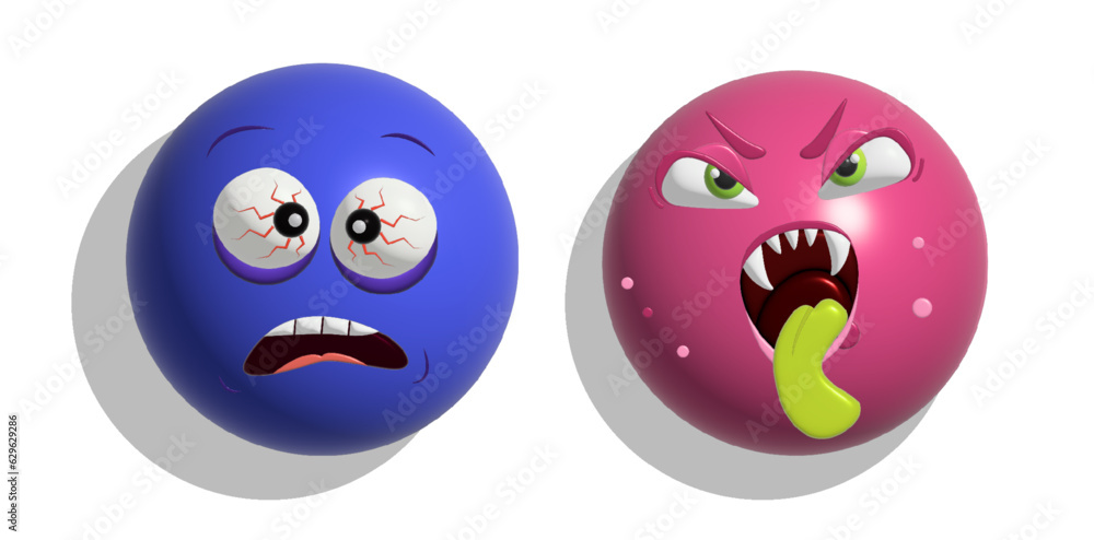 Smileys emoji vector set. Smiley emojis horror character mascot ...