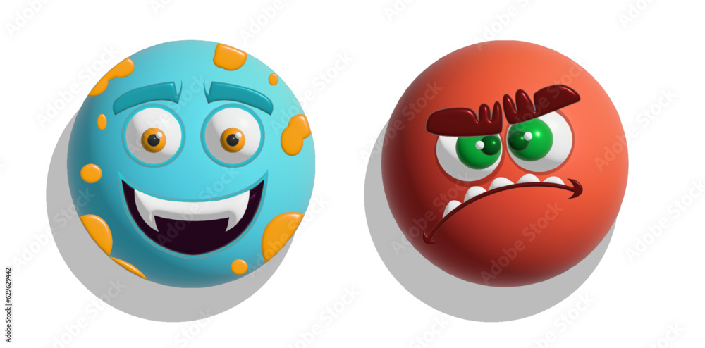 Smileys emoji vector set. Smiley emojis horror character mascot ...