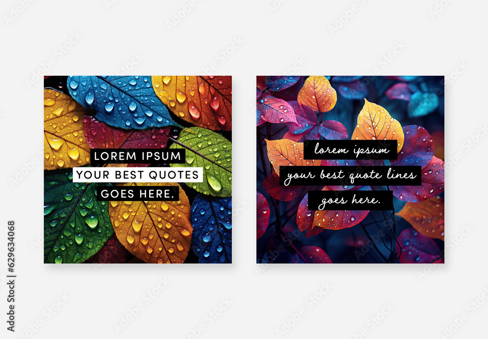 Fall Season Social Media Post With Colored Leaves and Generative Ai ...