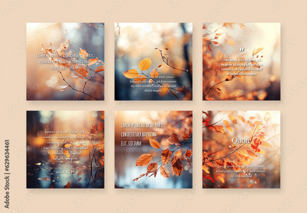Aesthetic Autumn Social Layouts With Generative Ai and Various Font ...