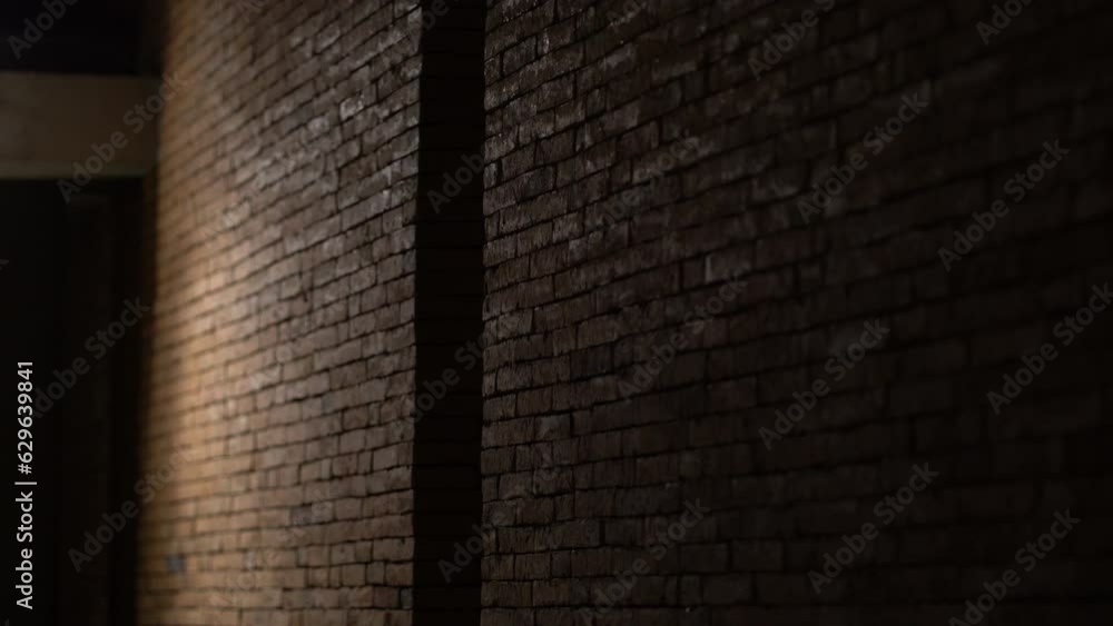 contemporary red brick wall design in architecture at night classic ...