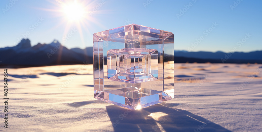 crystal hypercube of ice hd wallpaper. Generative Ai content Stock Illustration | Adobe Stock