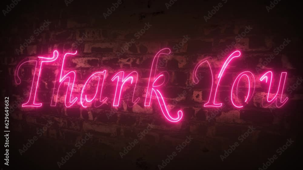 animated Thanks for Watching electric neon text intro bricks background ...