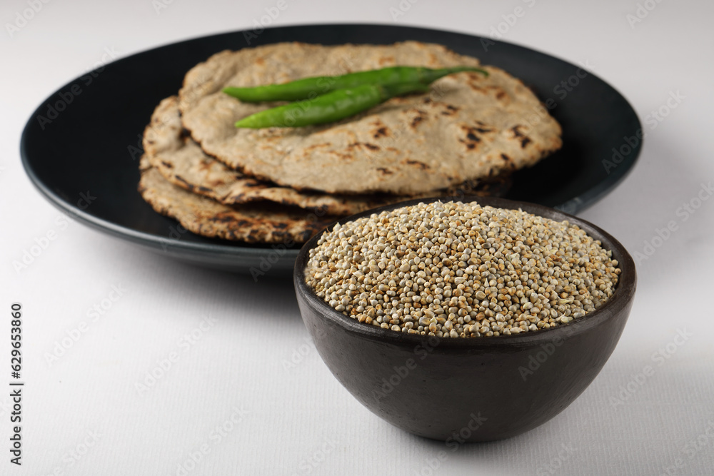 Bajra with bajra roti, staple food in parts of India Stock Photo ...