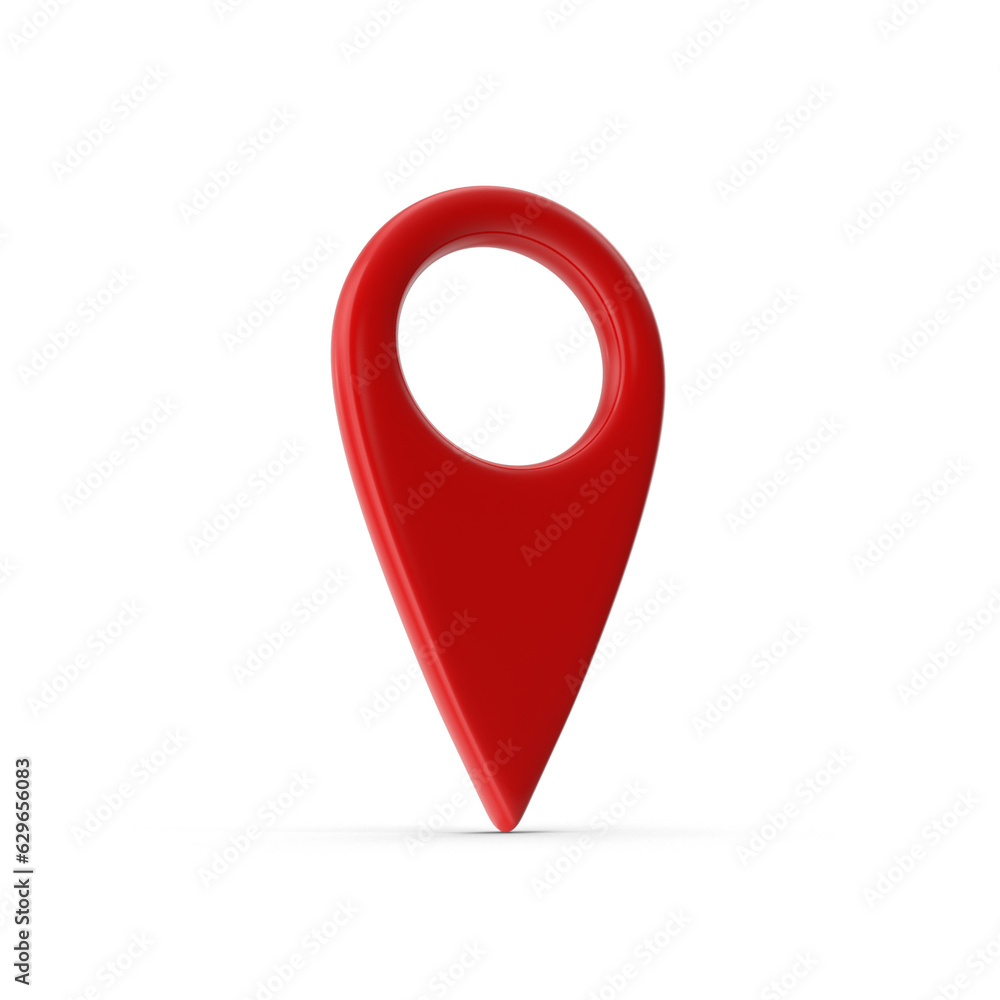 3D Rendering PNG Realistic Location Red map pin GPS pointer markers GPS ...